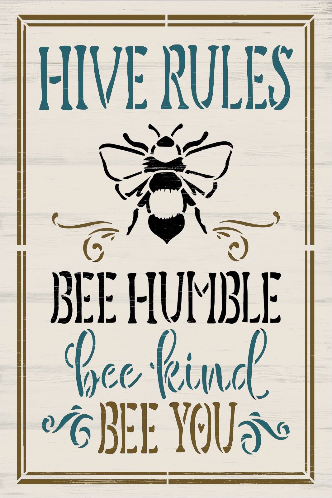 Hive Rules Stencil by Studior12 Craft DIY Inspirational Home - Etsy