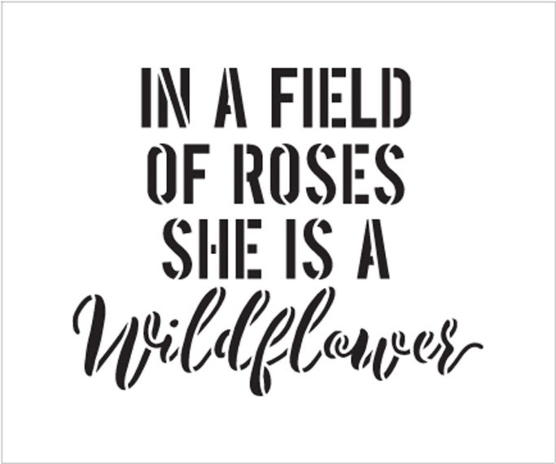 She is A Wildflower Word Stencil Select Size STCL1780 | Etsy