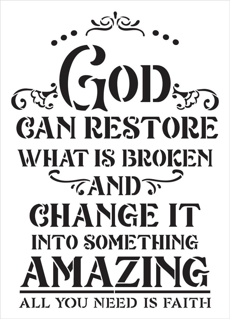 God Can Restore What is Broken Stencil by Studior12 DIY | Etsy