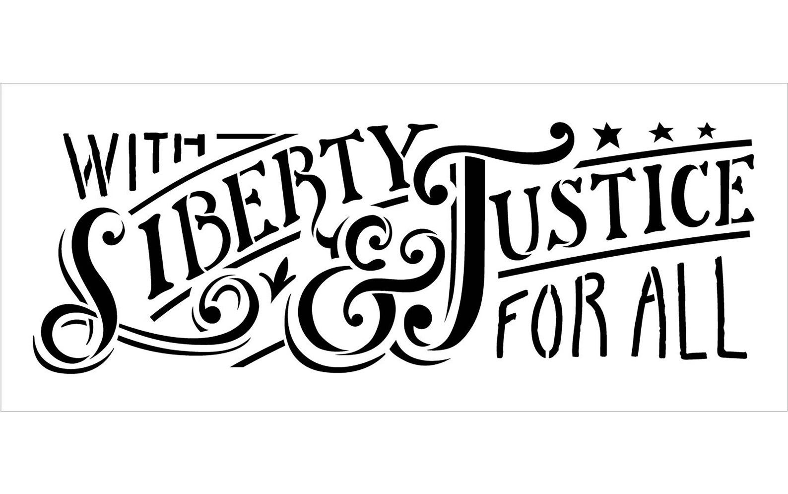 With Liberty and Justice for All Word Stencil Select Size - Etsy