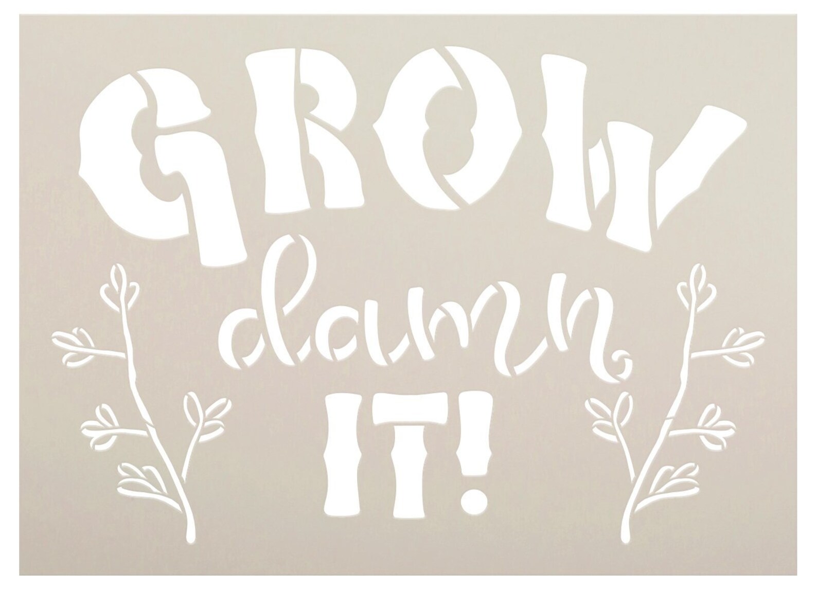 Grow Damn It Stencil by Studior12 DIY Funny Garden Plant | Etsy