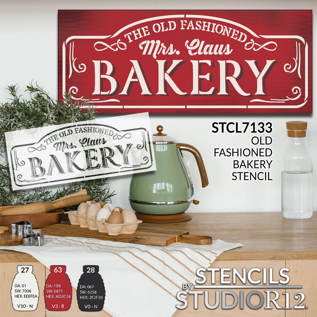 Old Fashioned Bakery Stencil by Studior12 Select Size USA Made DIY ...