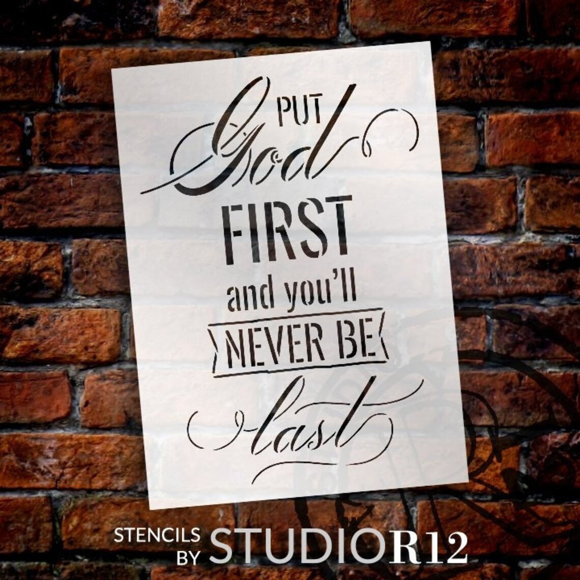 Put God First Stencil by Studior12 DIY Farmhouse Faith Home - Etsy