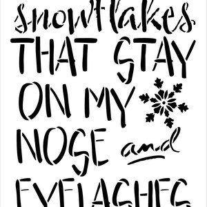 Snowflakes on Eyelashes Holiday Stencil by Studior12 Wood - Etsy
