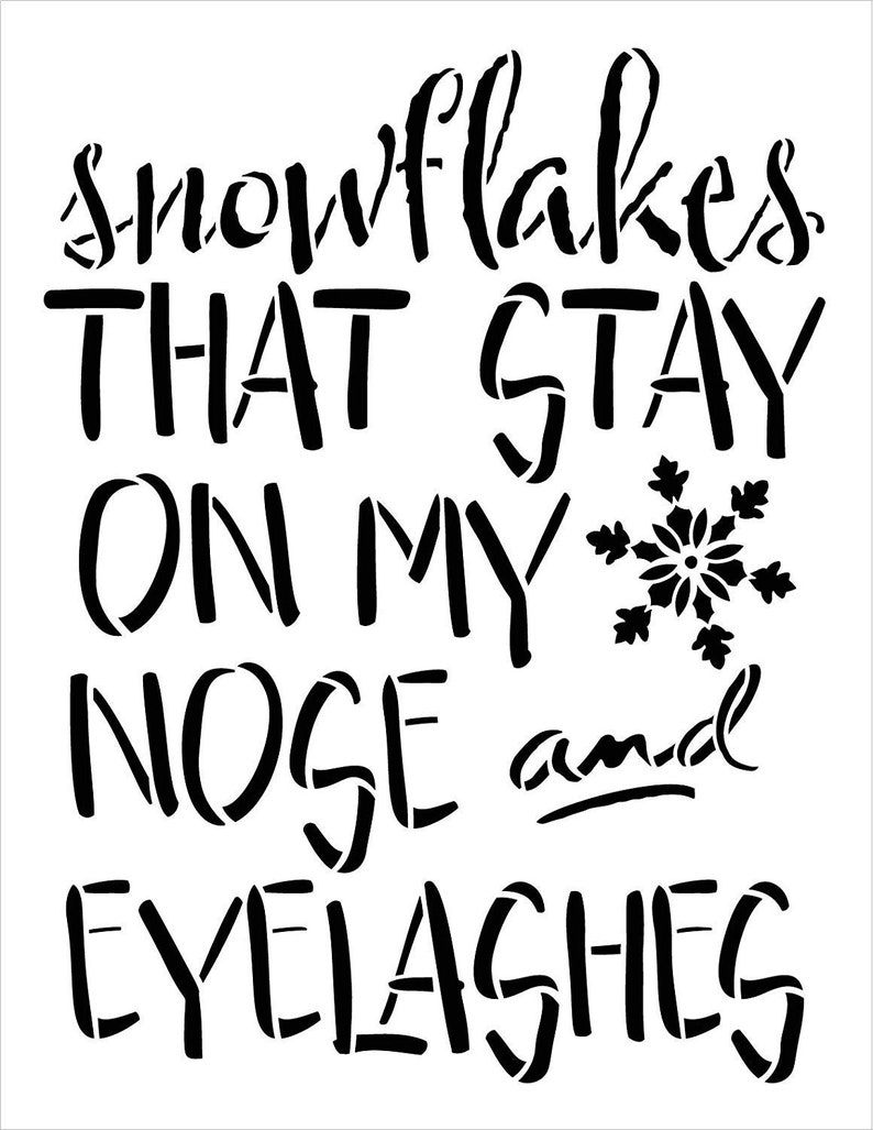 Snowflakes on Eyelashes Holiday Stencil by Studior12 Wood - Etsy