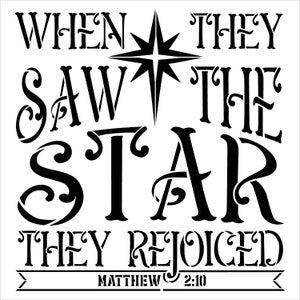 They Rejoiced Matthew 2:10 Stencil With Star Studior12 Christian Faith ...
