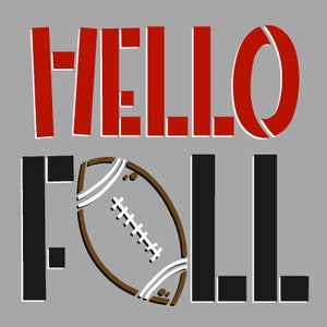 Hello Fall Football Stencil by Studior12 DIY Autumn School Sport Team ...