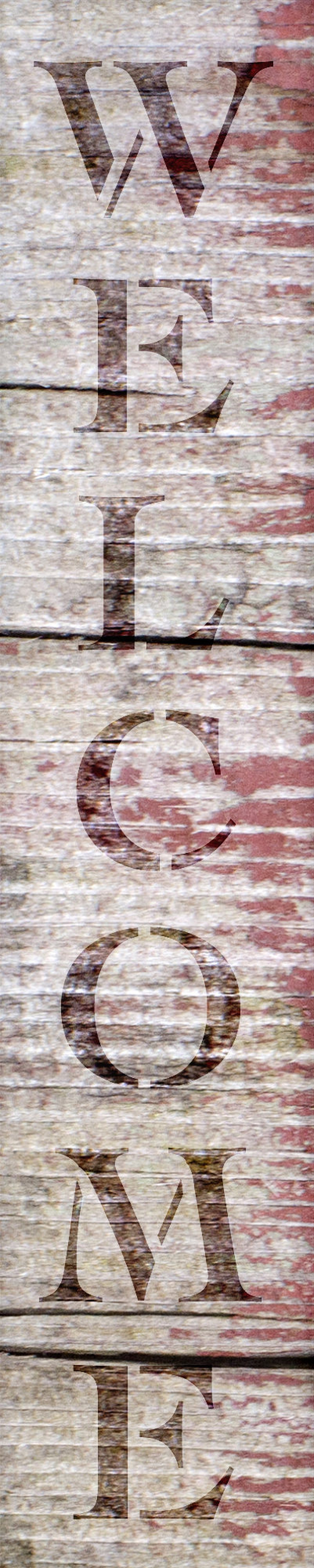 Welcome Classic Vertical Word Stencil SELECT SIZE STCL222 | Etsy Canada