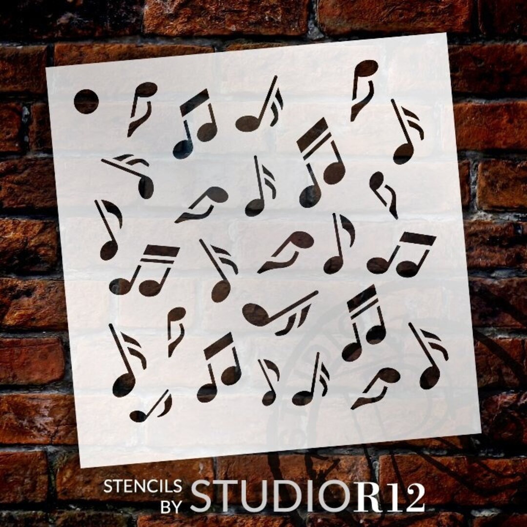 Music Notes Stencil by Studior12 Musical Repeating Pattern - Etsy