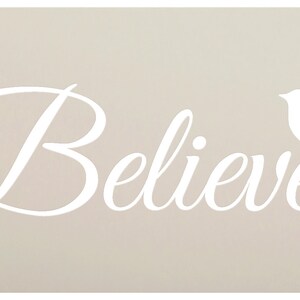 Believe Word Stencil With Bird by Studior12 Reuseable Mylar Template ...
