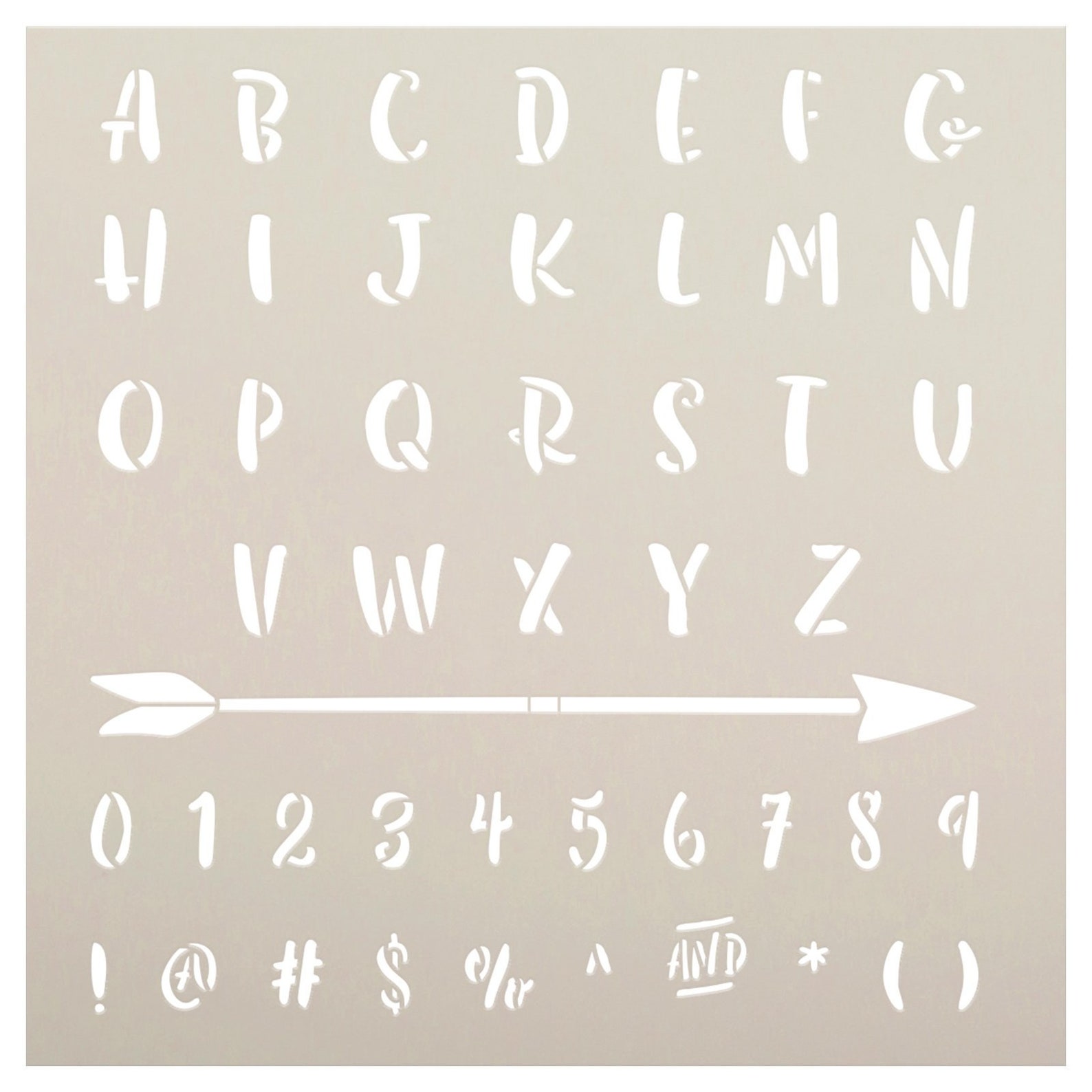 Hand-Drawn Ink Full Alphabet Stencil by StudioR12 Reusable | Etsy