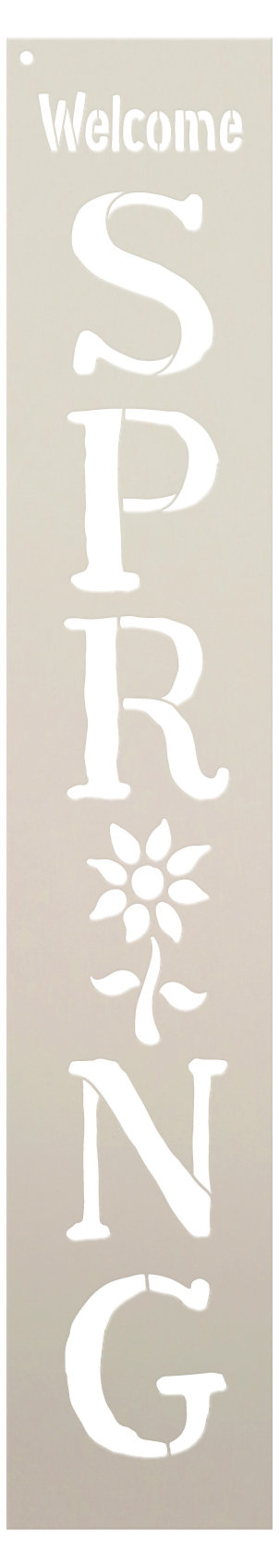 Welcome Spring Stencil With Flower by Studior12 Reusable - Etsy