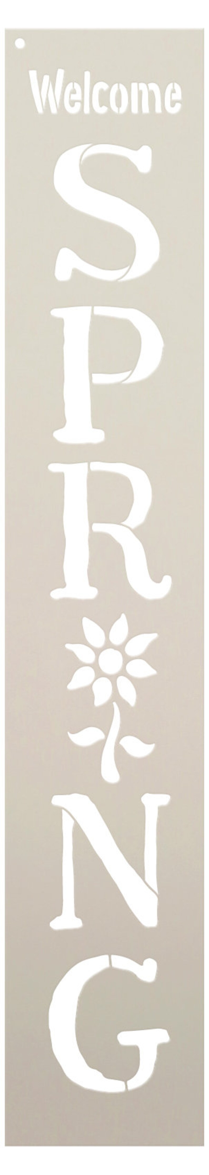 Welcome Spring Stencil With Flower by Studior12 Reusable - Etsy
