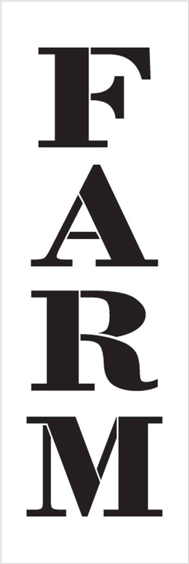 Farm Farmhouse Serif Vertical Word Stencil Select Size - Etsy