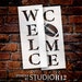 Vertical Welcome Tall Porch Sign Stencil W/ Football by - Etsy
