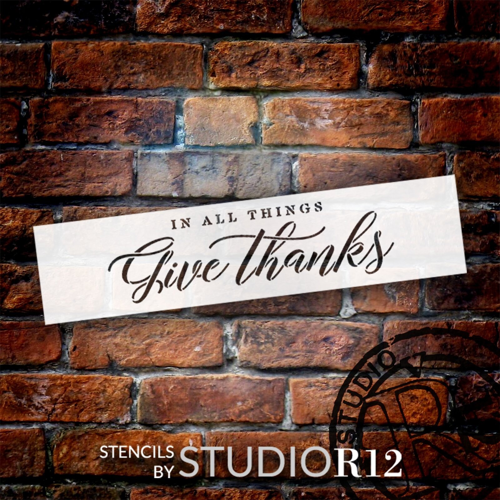 In All Things Give Thanks Script Stencil by Studior12 DIY | Etsy