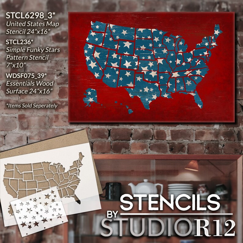 United States Map Stencil by Studior12 Craft DIY Home Decor - Etsy