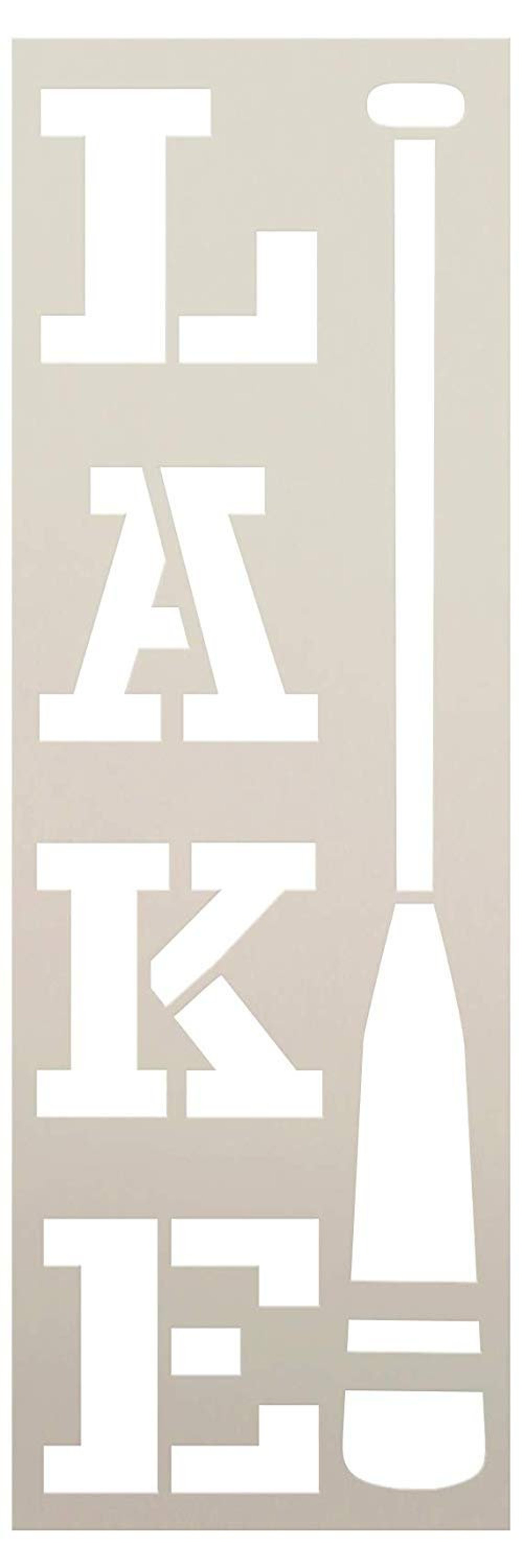 Vertical Lake Stencil With Oar by Studior12 DIY Country - Etsy
