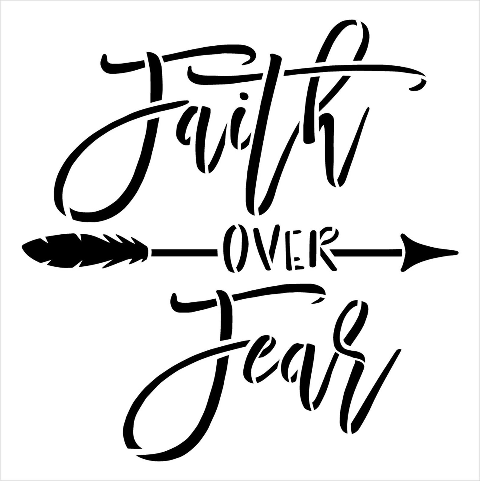 Faith Over Fear With Arrow Stencil by Studior12 Craft DIY - Etsy
