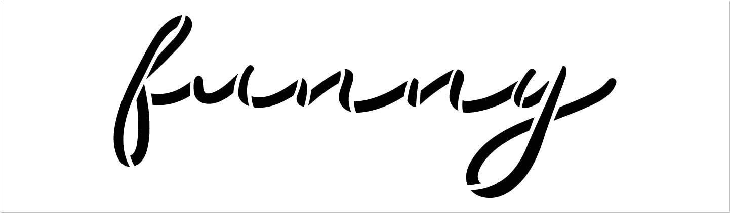 Funny Cursive Script Stencil by Studior12 DIY Dainty Humor - Etsy