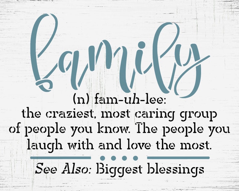 Family Definition Stencil by Studior12 Craft DIY Love Laugh | Etsy