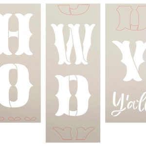 Howdy Y'all Tall Porch Sign Stencil by Studior12 Reusable Vertical ...