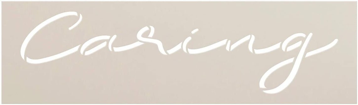 Caring Cursive Script Stencil by Studior12 DIY Inspirational - Etsy