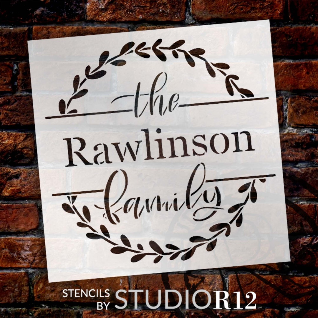 Personalized Family Stencil With Wreath by Studior12 DIY - Etsy