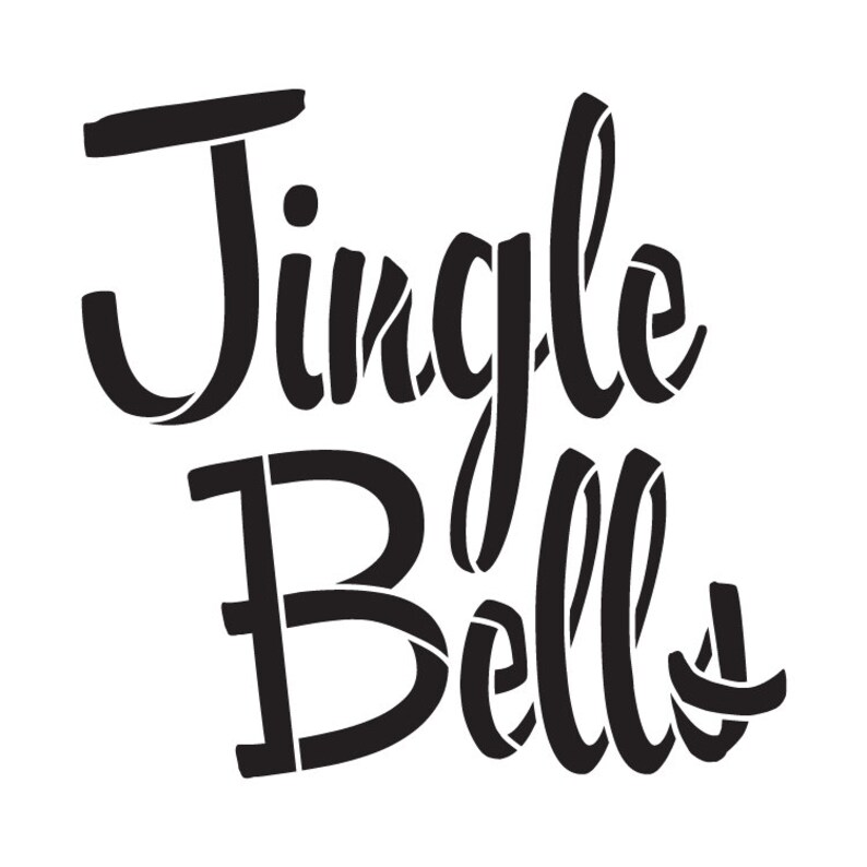 Jingle Bells Chunky Script Word Stencil Select Size - Etsy Canada