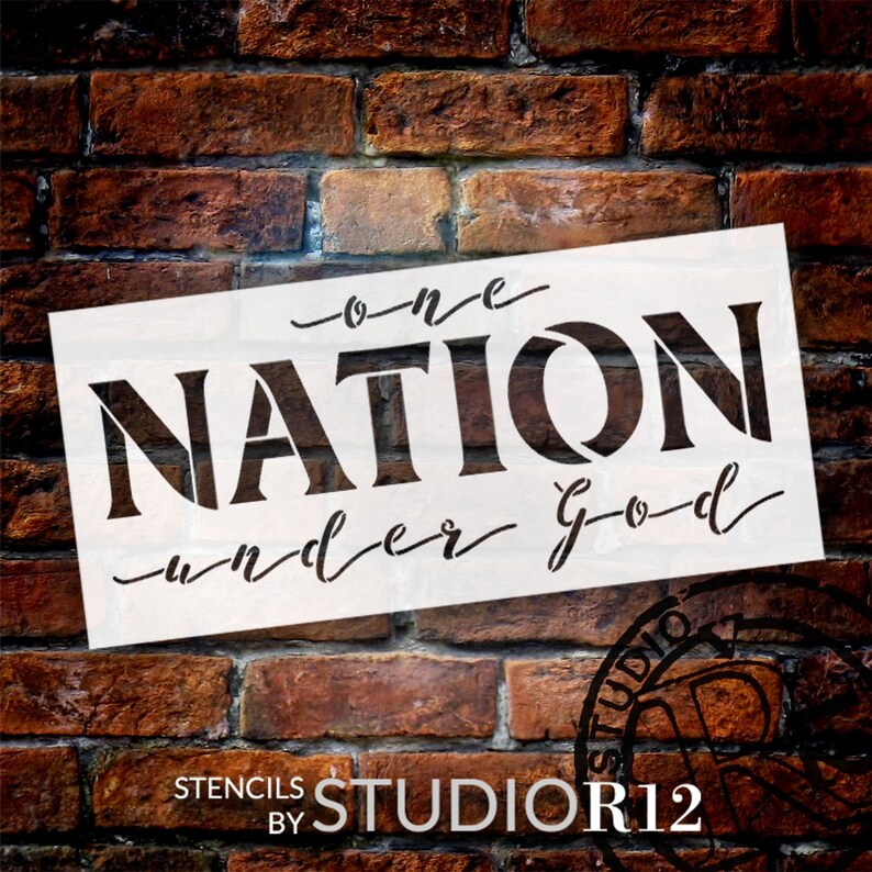 One Nation Under God Stencil by Studior12 Craft DIY - Etsy