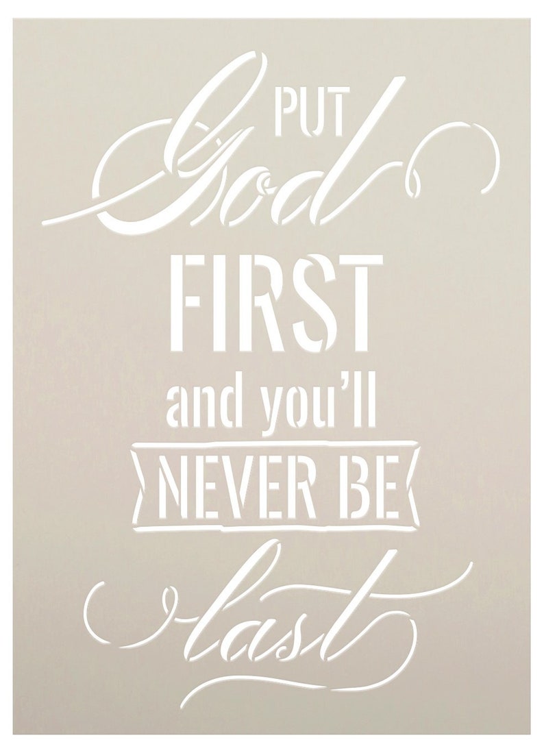 Put God First Stencil by Studior12 DIY Farmhouse Faith Home - Etsy