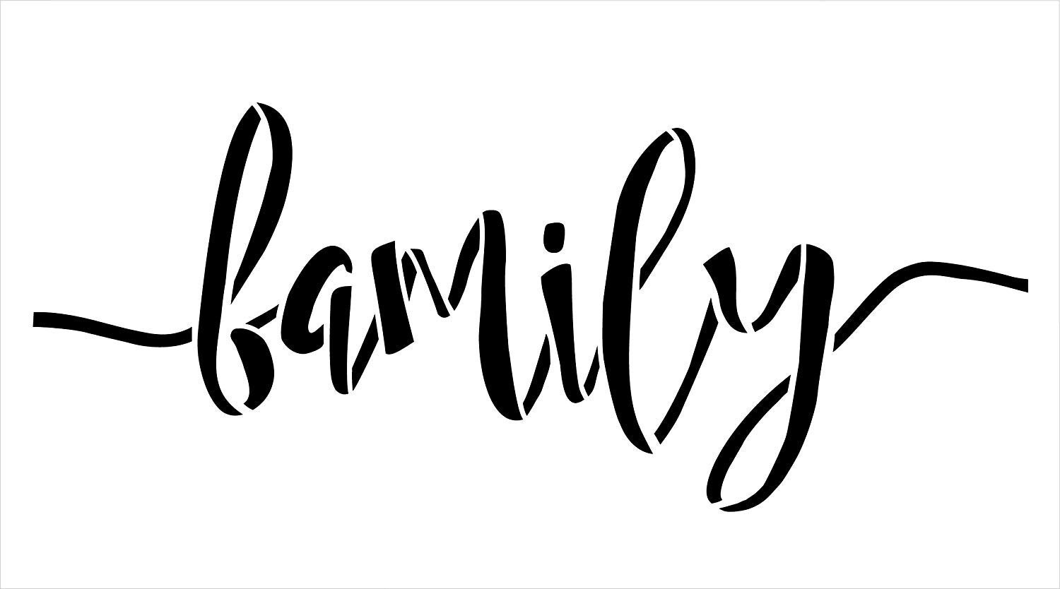 Family Stencil by Studior12 Cursive Script Word Art | Etsy
