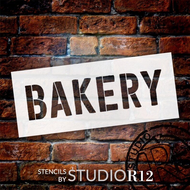 Horizontal Bakery Print Word Art Stencil by Studior12 Select - Etsy