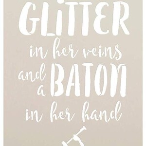 Sparkle Glitter Baton Gymnast Stencil by Studior12 Reusable Mylar ...