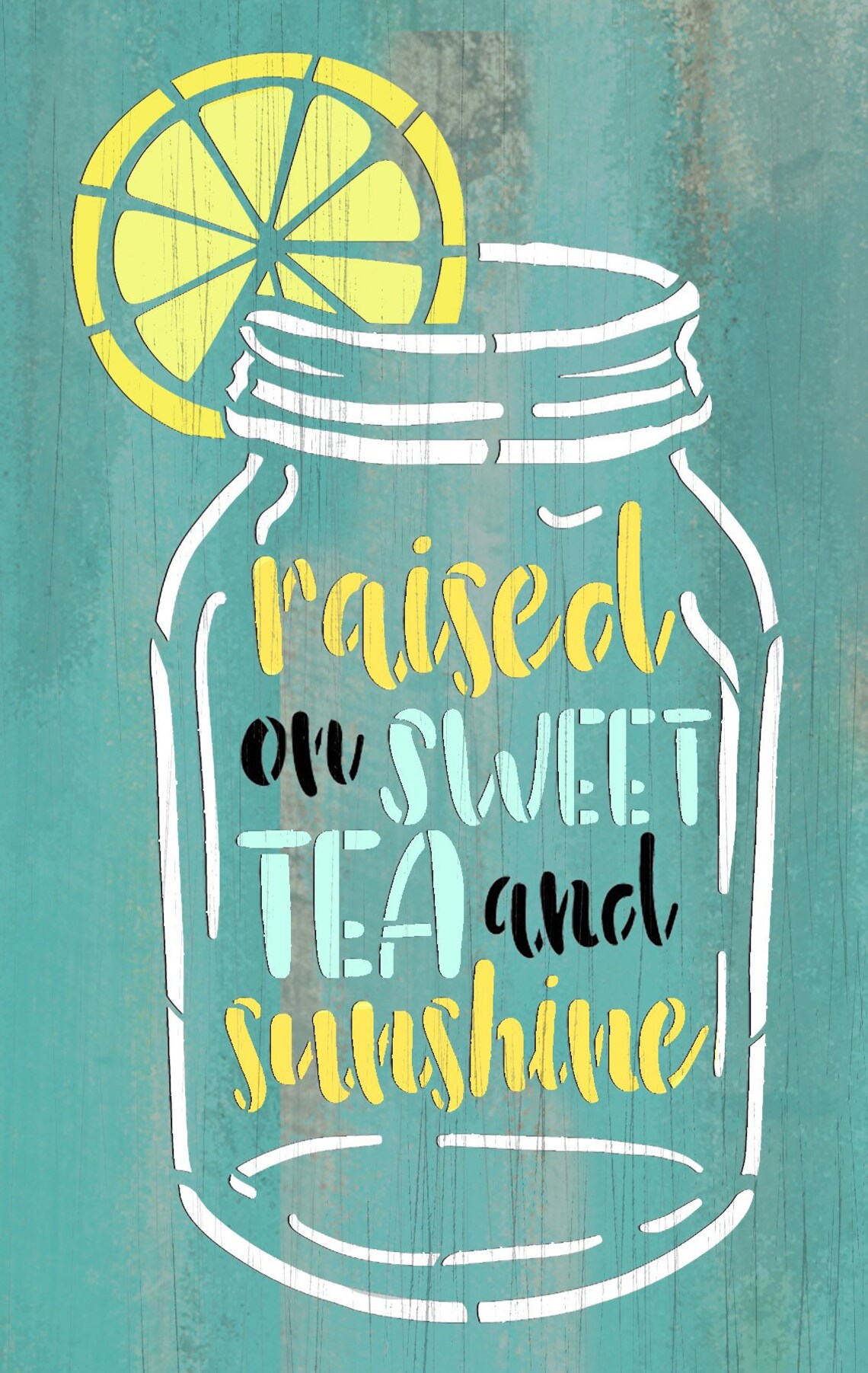 Raised on Sweet Tea & Sunshine Stencil by StudioR12 DIY | Etsy