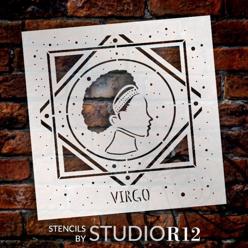 Virgo Zodiac Stencil by Studior12 DIY Star Sign Celestial | Etsy