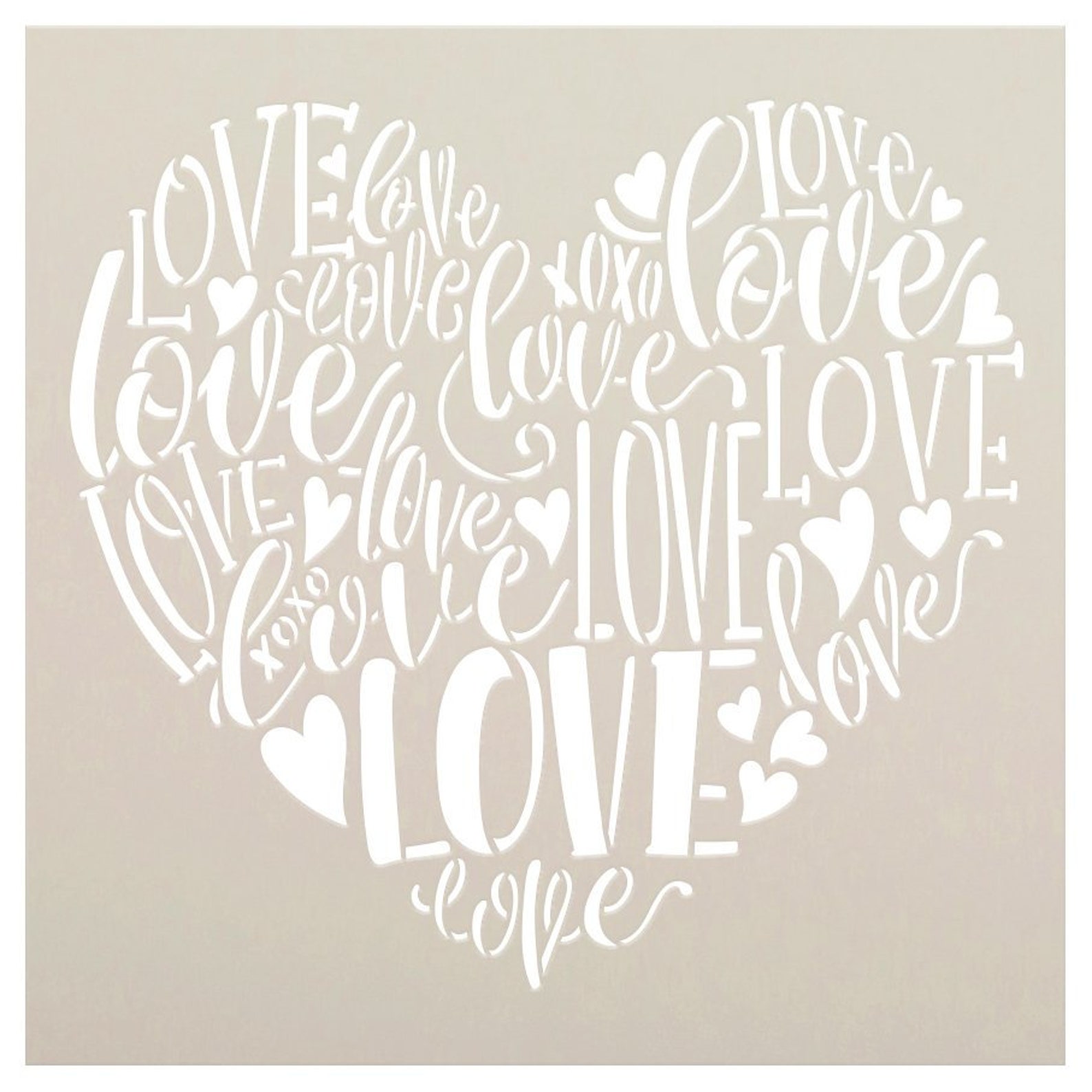 Love Heart Stencil by Studior12 DIY Valentine's Day Home - Etsy