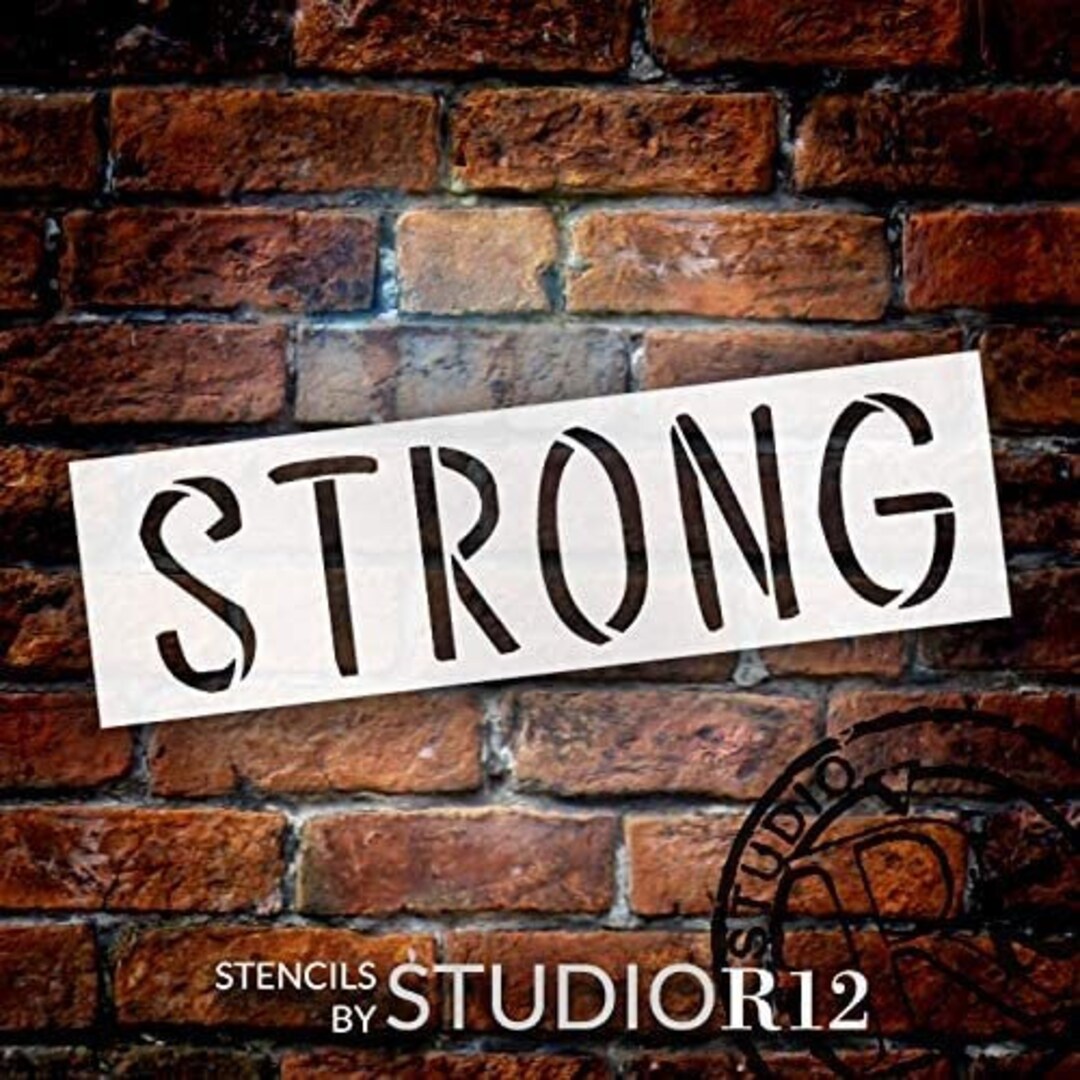 Strong Stencil by Studior12 DIY Inspiration Courage Home - Etsy