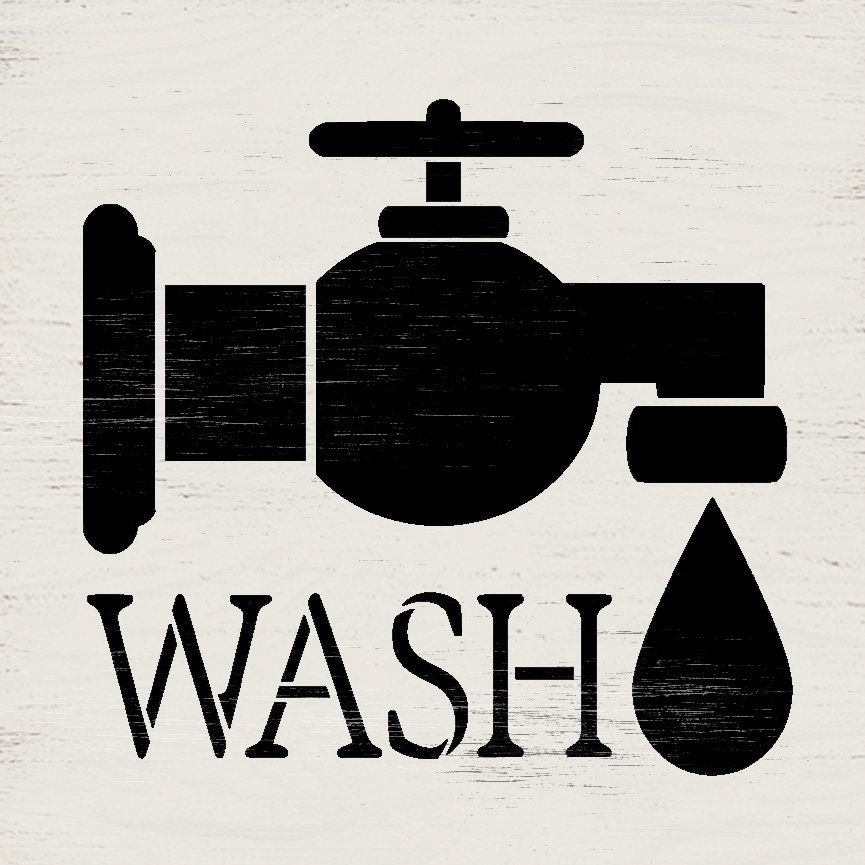 Wash Laundry Room Stencil by Studior12 DIY Cleaning Bathroom - Etsy