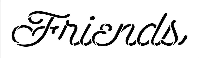Friends Cursive Script Stencil by Studior12 DIY Dainty - Etsy