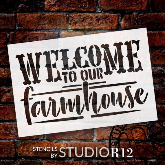 Welcome to Our Farmhouse Stencil by Studior12 Craft Rustic - Etsy