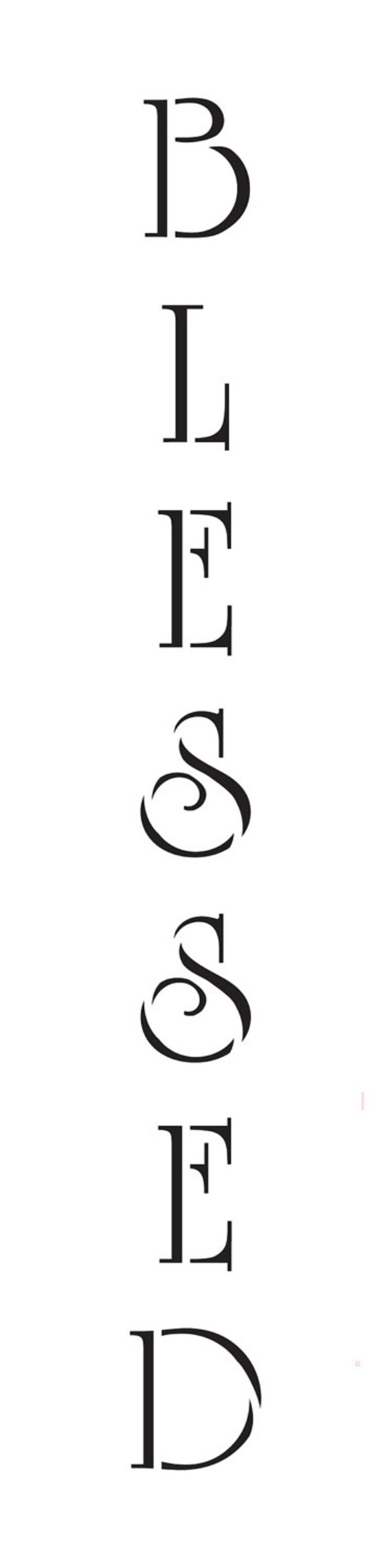 Blessed Vertical Country Elegant Word Stencil Select - Etsy