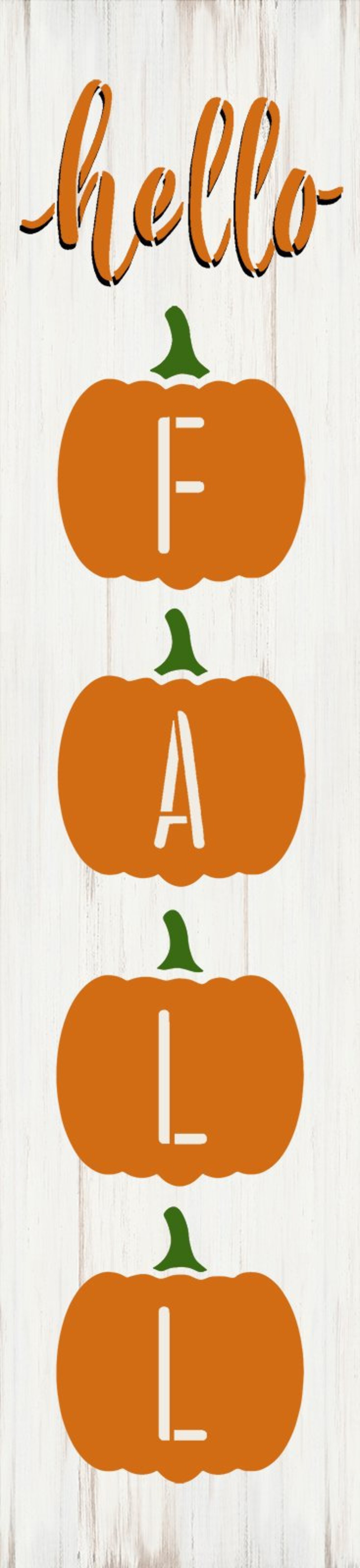 Vertical Hello Fall Tall Porch Sign Stencil W/ Pumpkins by - Etsy