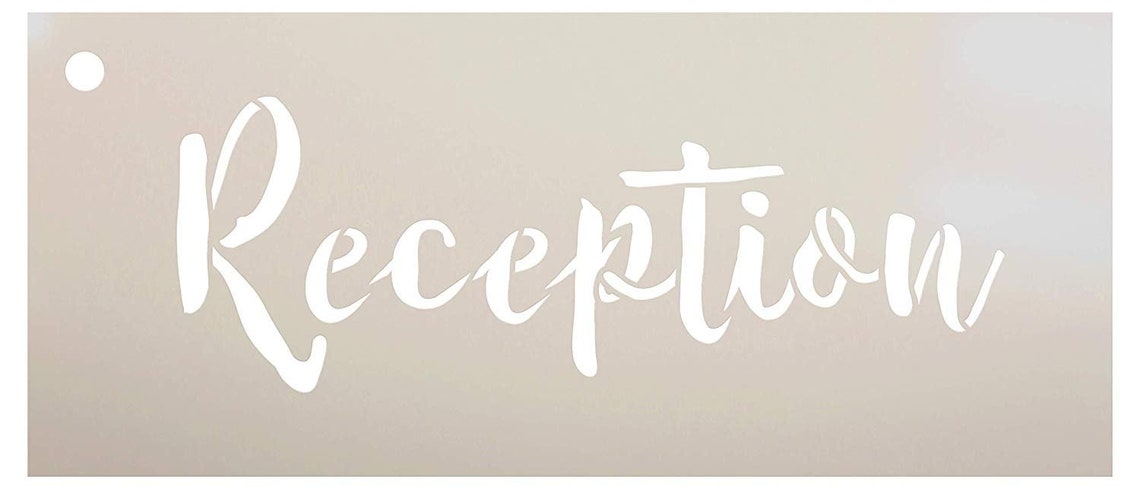 Wedding Sign Word Reception Rustic Script Stencil by | Etsy