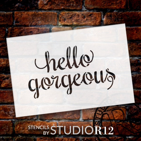 Hello Stencil - Etsy