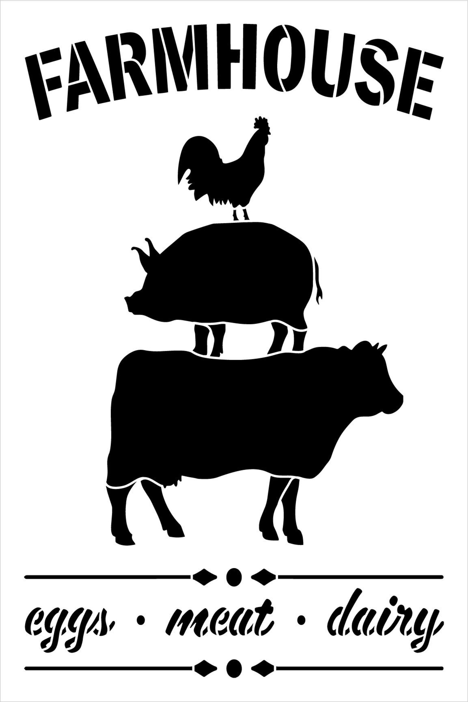 Eggs Meat Dairy Animal Stack Stencil by Studior12 Craft DIY - Etsy