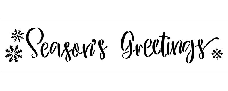 Season's Greetings Stencil With Snowflakes Studior12 | Etsy