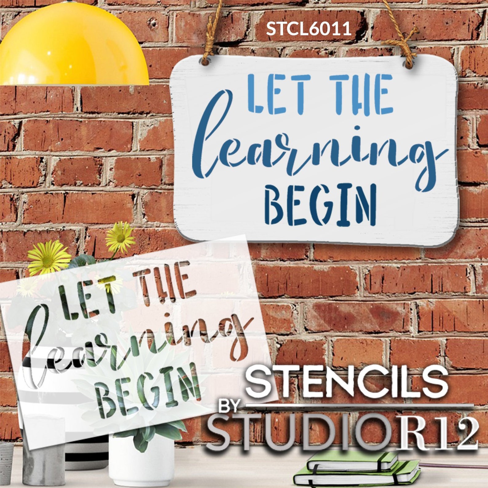 Let the Learning Begin Script Stencil by Studior12 DIY - Etsy