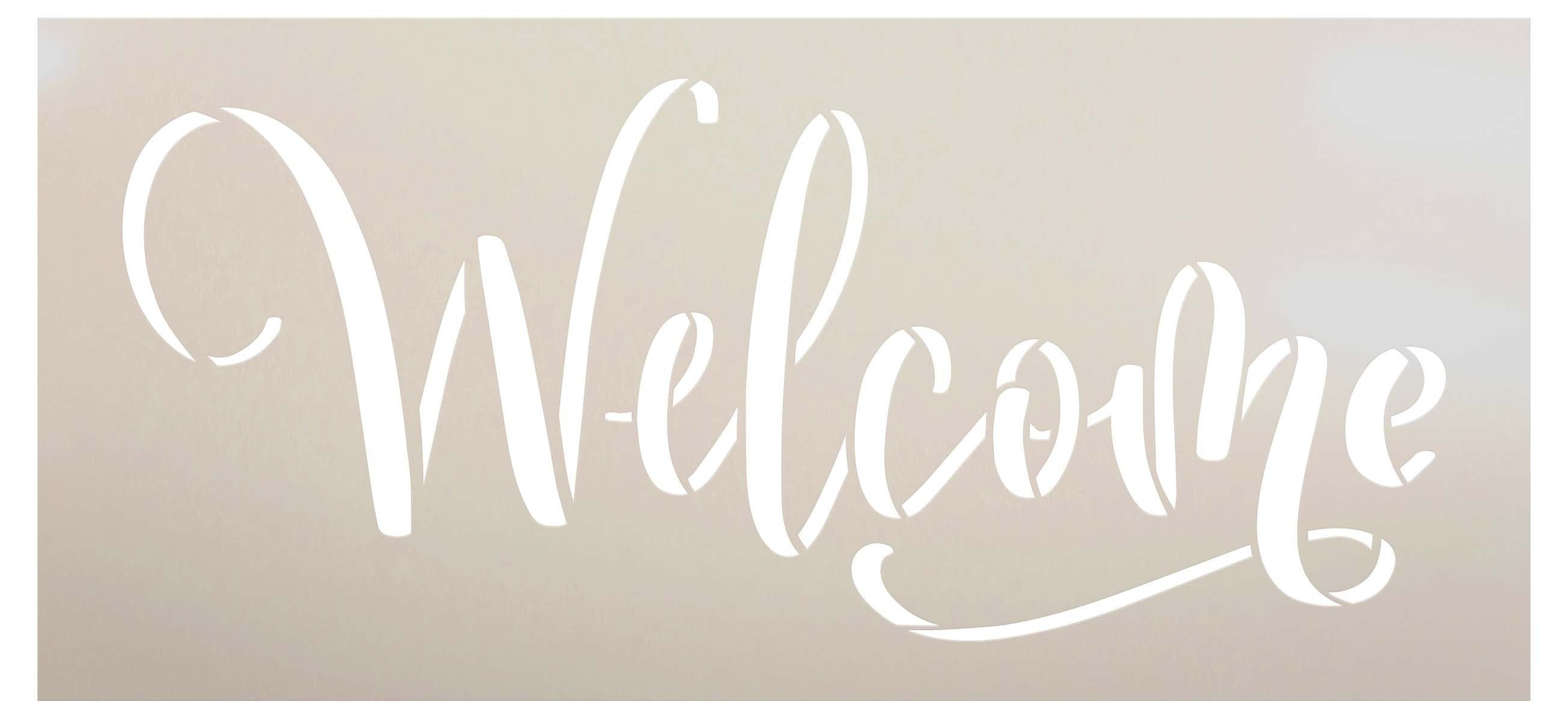 Bold Welcome Script Stencil by Studior12 Craft DIY Farmhouse | Etsy