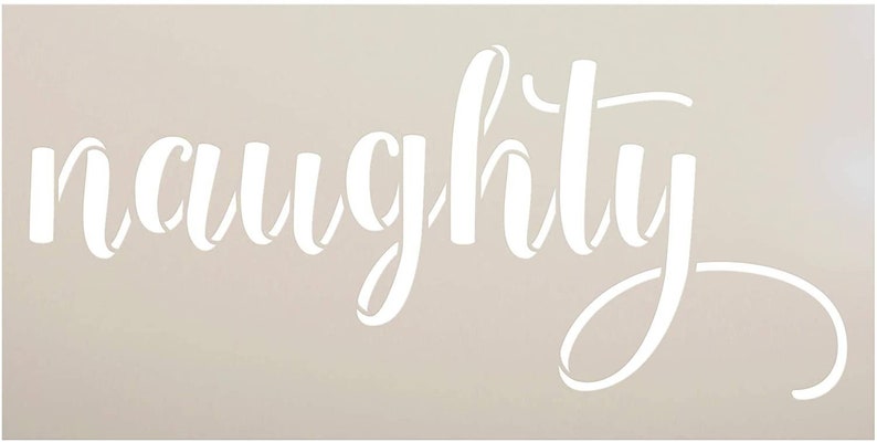 Naughty Word Stencil by Studior12 DIY Nice Christmas Santa - Etsy